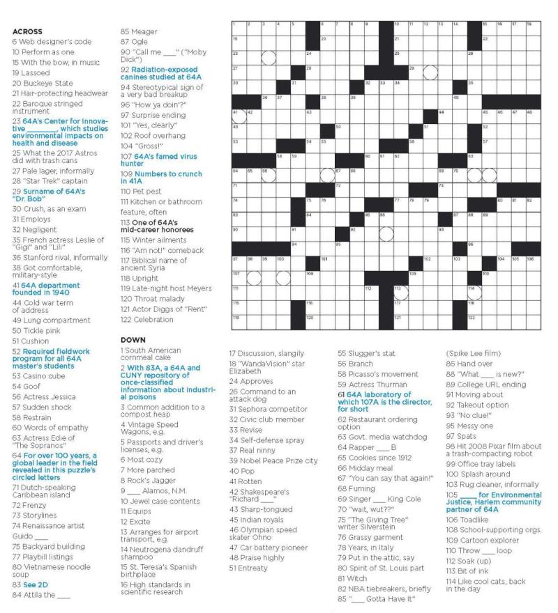 Crossword | Columbia University Mailman School of Public Health